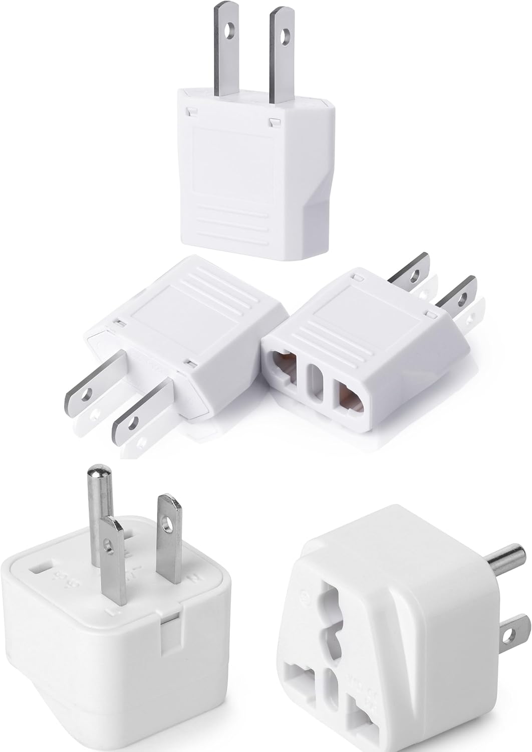 Amazon.com: Bates- Europe to US Plug Adapter, 5 Pack, (Type A & B ...