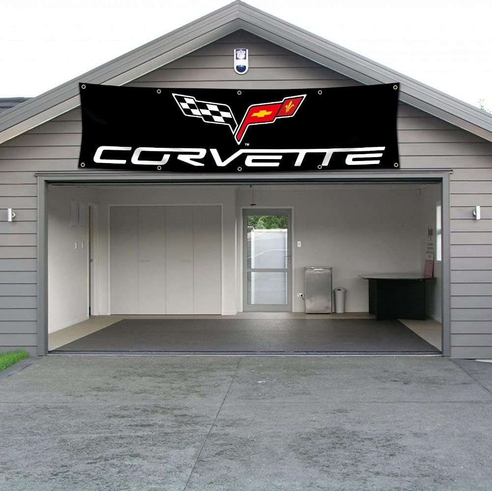 Amazon.com : Daoops Corvette Flag Mechanic Chevy Banner 2x8ft : Patio ...