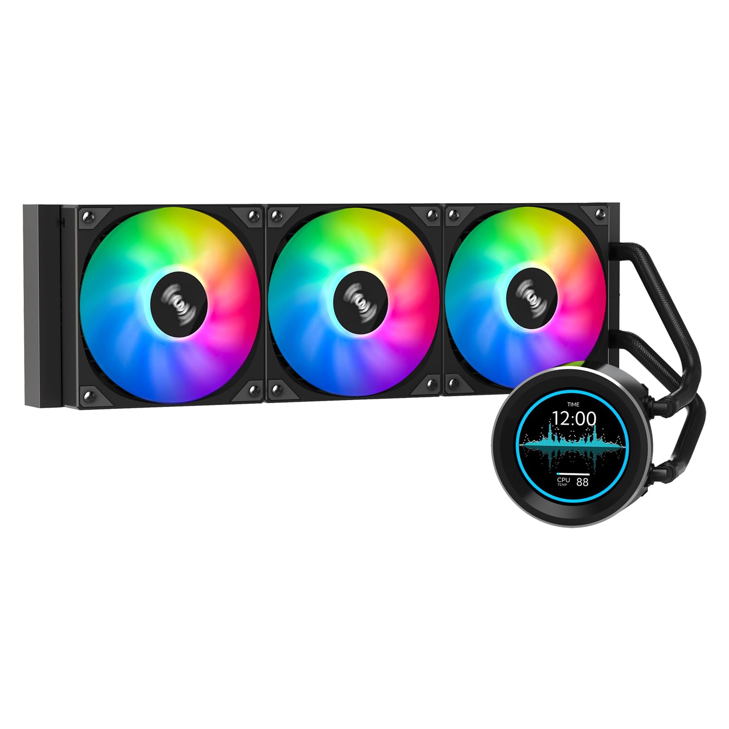 Buy SAMASM360 PRO Black Liquid Cooler 360mm ARGB AIO Radiator 2.8-inch ...