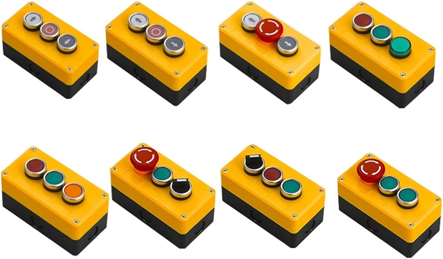 VOGOYO Caja de Control de Interruptor de botón, botón Industrial de Parada de Arranque de ...