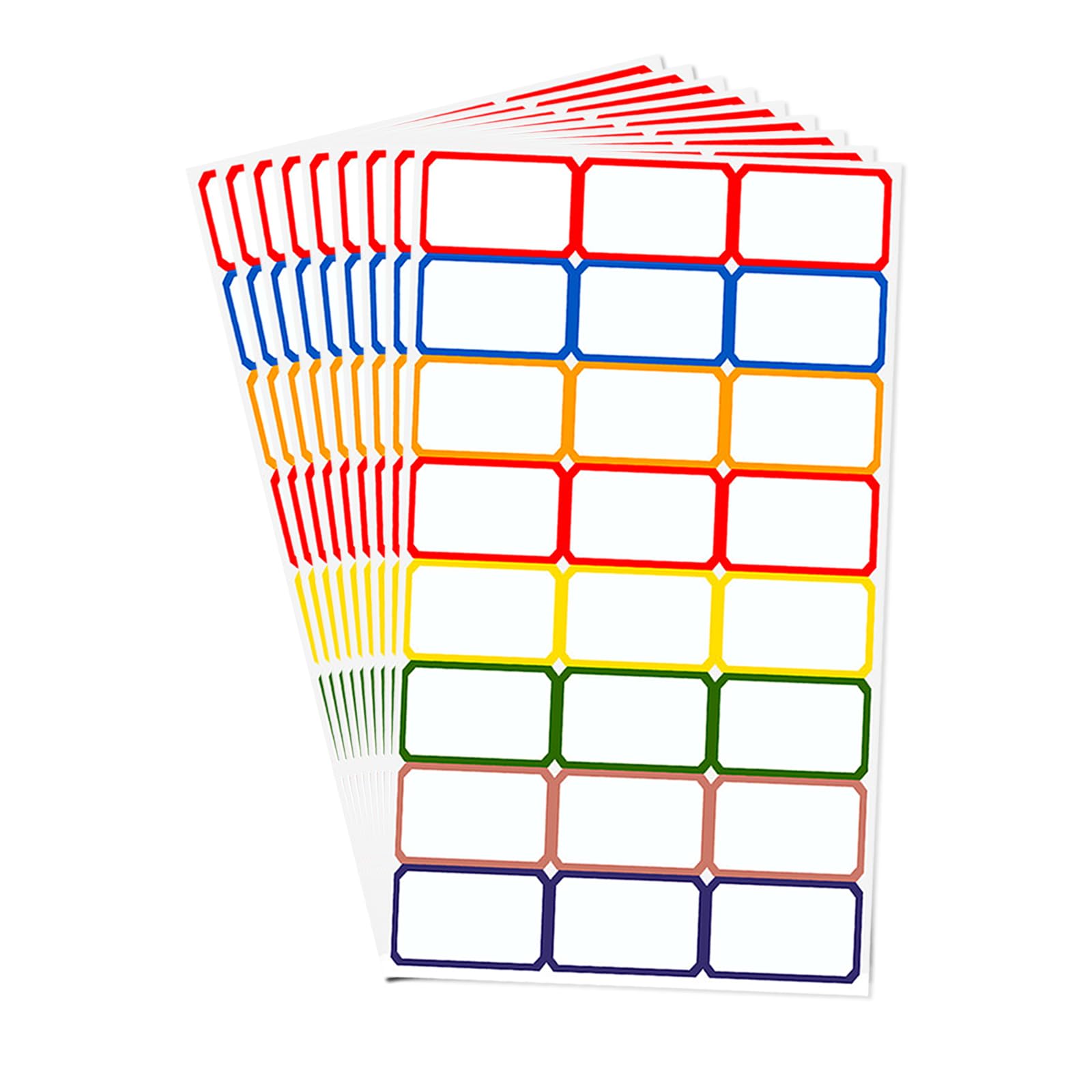480 PCS Colorful Rectangle Stickers, 20 Sheets of 36 x 22 mm Self ...