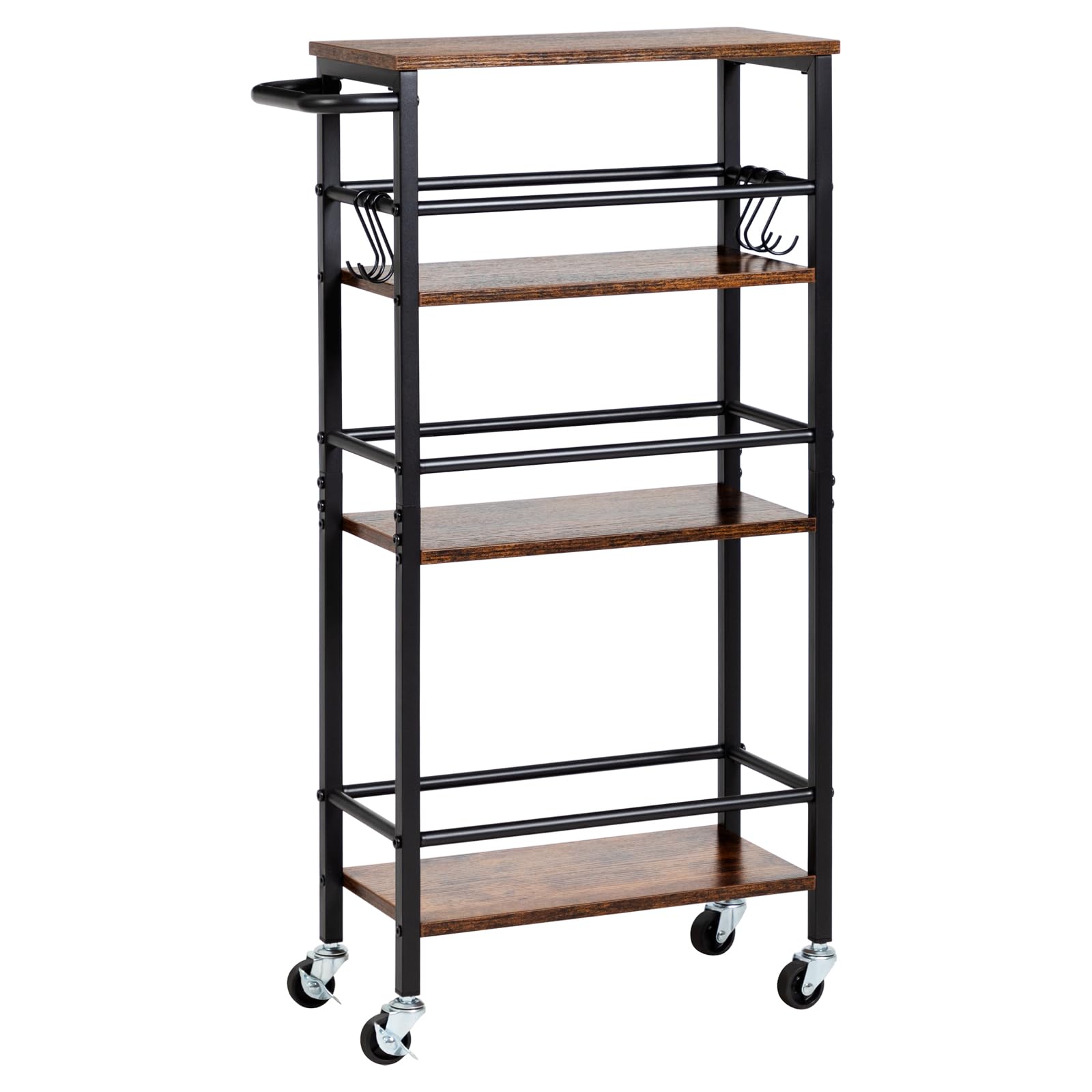 Amazon.com: LOAKEKEL Slim Rolling Cart, 4-Tier Storage Cart on Wheels ...
