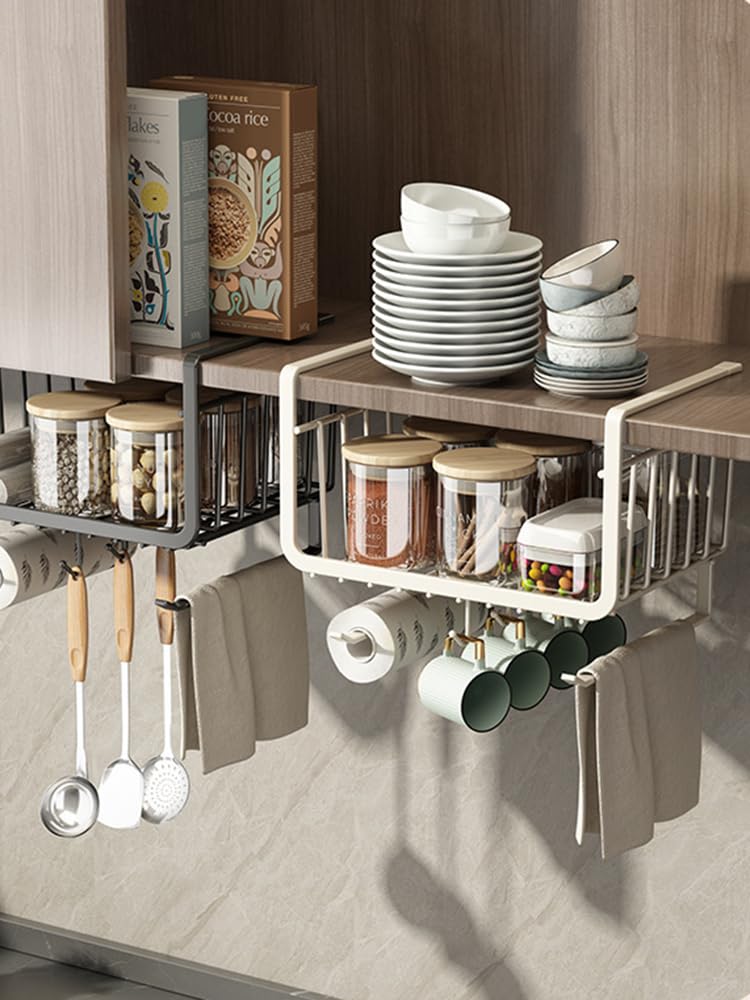 Under Cabinet Basket Under Shelf Storage Basket Rack Kitchen Cupboard
