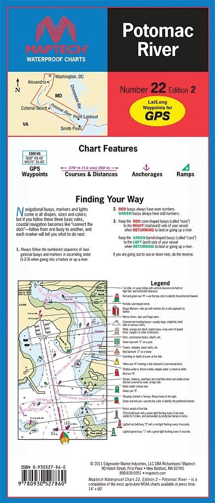 Maptech NOAA Waterproof Chart Potomac River 2nd Edition : Amazon.ca ...