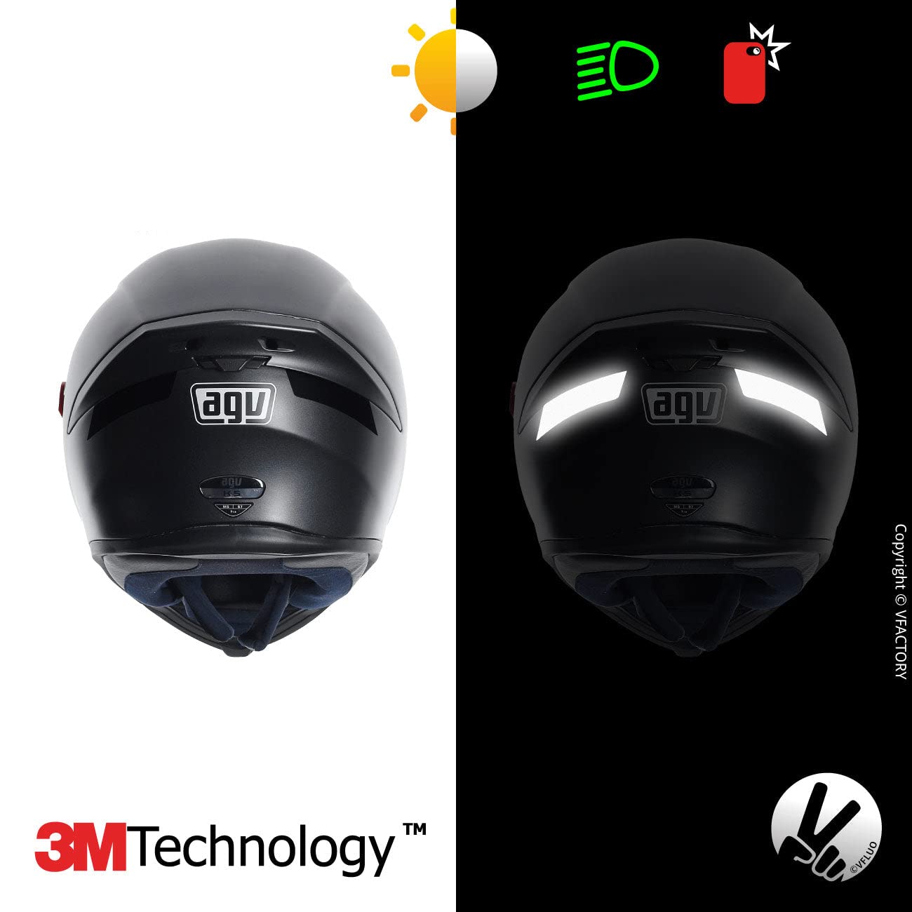 Snapklik.com : Kit Of Reflective Stickers - AGV K5 S Motorcycle Helmet ...