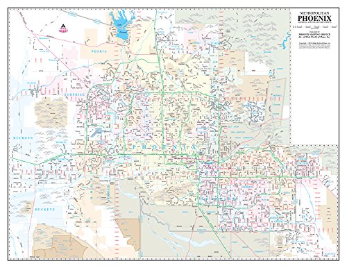 Metropolitan Phoenix Arterial and Collector Streets Desktop Map Gloss ...
