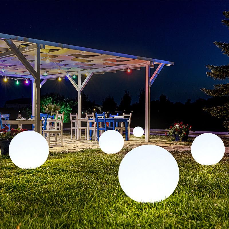 COPU 12-inch Dimmable Solar Globe Light, RGB 16 Color Changing Large ...