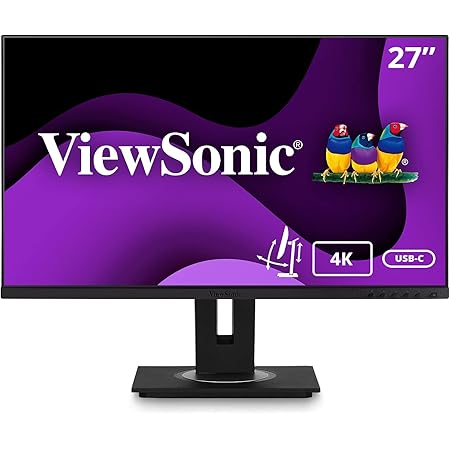 ViewSonic VP2756-4K 27 Inch Premium IPS 4K Ergonomic Monitor with Ultra ...