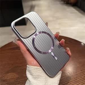 Corrugated Pattern Matte Magnetic Case for iPhone 16 15 14 13 12 Pro ...