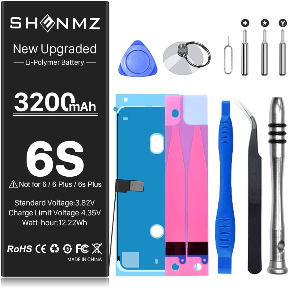 Amazon.com: SHENMZ [3200mAh] Battery for iPhone 6S (New Version), 2024 ...