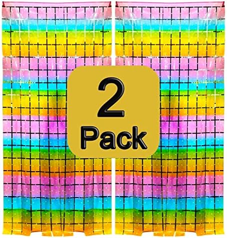 Party Propz Fringe Foil Curtains for Birthday Decorations - 2Pcs ...