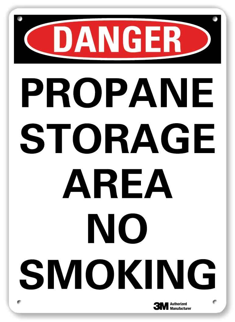 Buy SmartSign “Danger - Propane Storage Area, No Smoking” Sign | 10" x ...