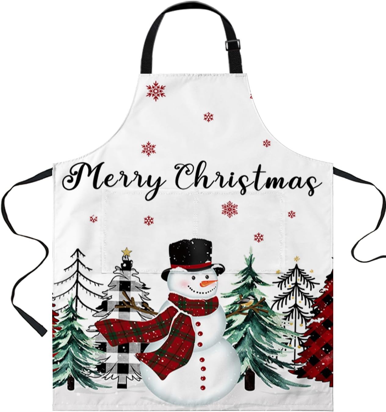 Amazon.com: ZOE STORE Christmas Snowman Bib Aprons with Pockets ...