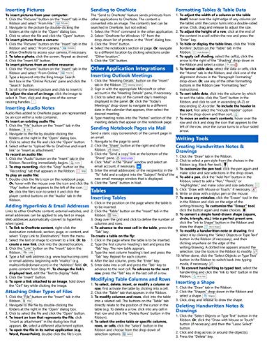 Snapklik.com : Microsoft OneNote For Windows 10 Introduction Quick Reference Training Tutorial Guide