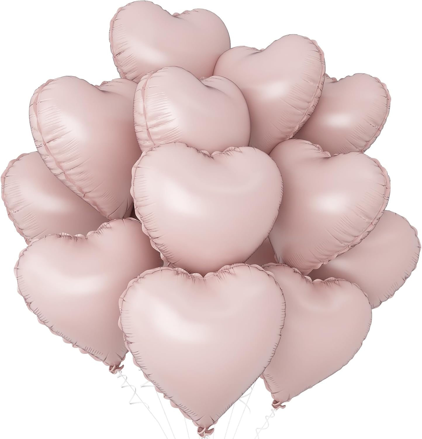 Amazon.com: Baby Pink Heart Balloons,12Pcs Pink Heart Shaped Foil ...