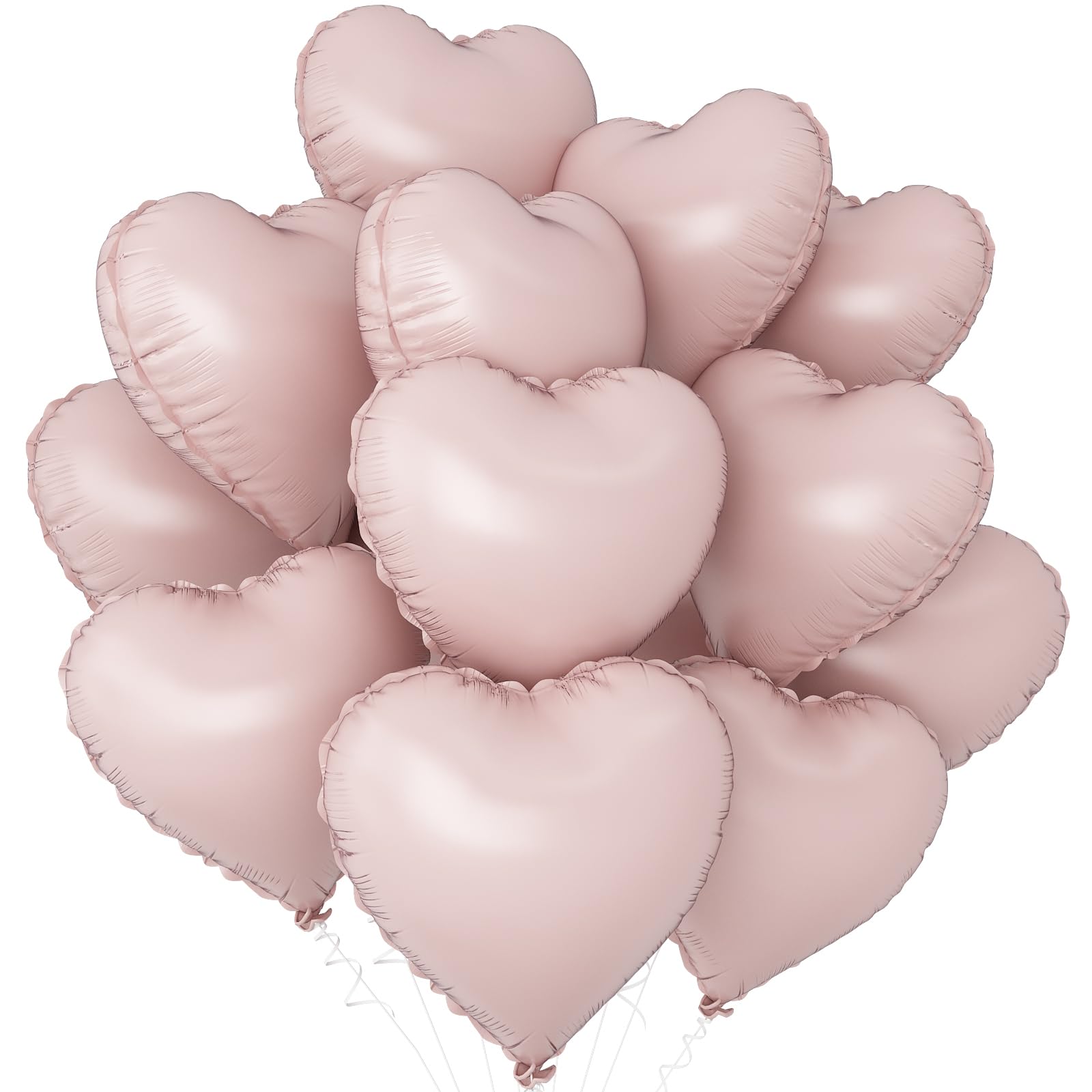 Amazon.com: Baby Pink Heart Balloons,12Pcs Pink Heart Shaped Foil ...