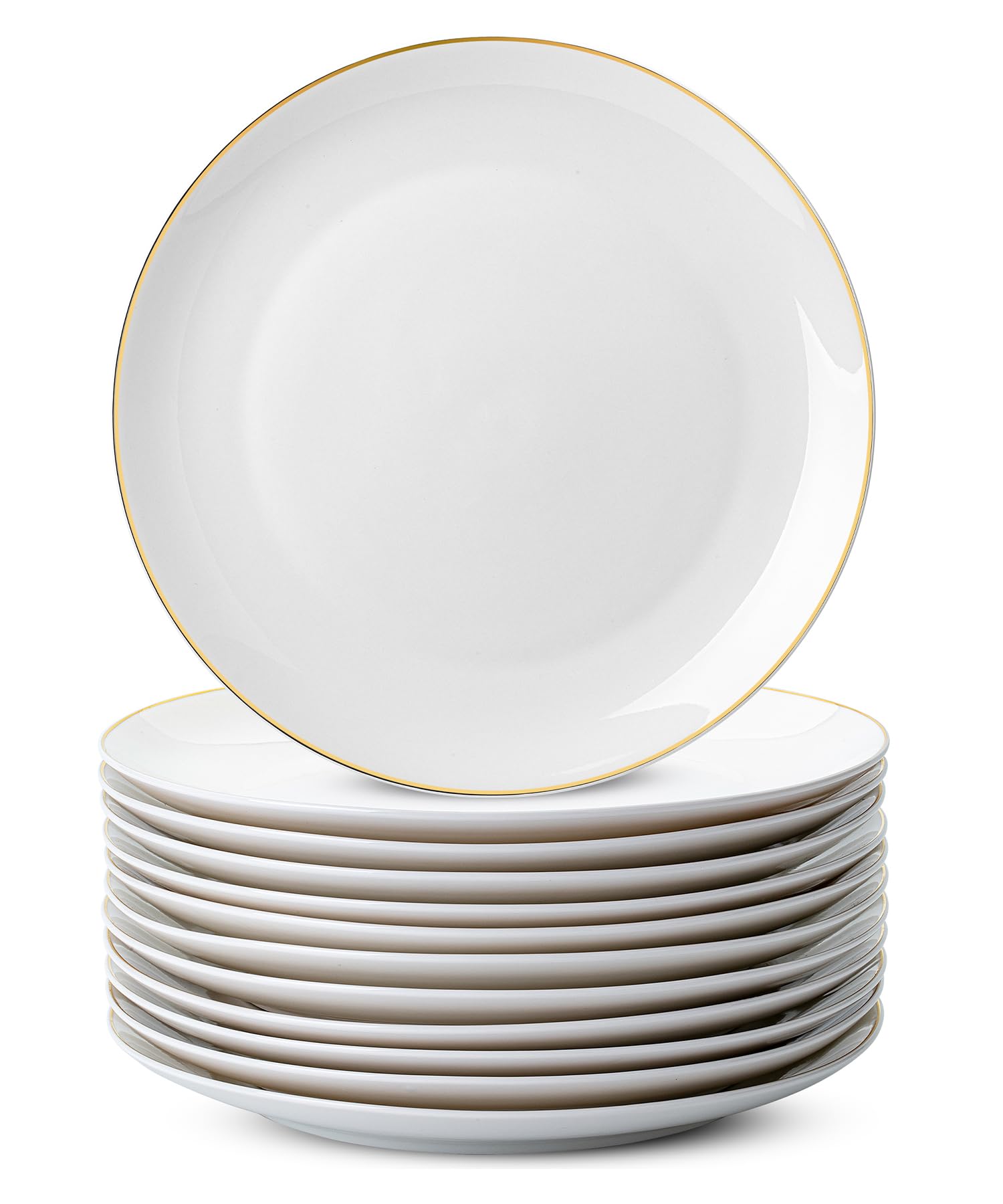 Amazon.com | BTaT- White Porcelain Dinner Plates, Set of 12, 10.5 ...