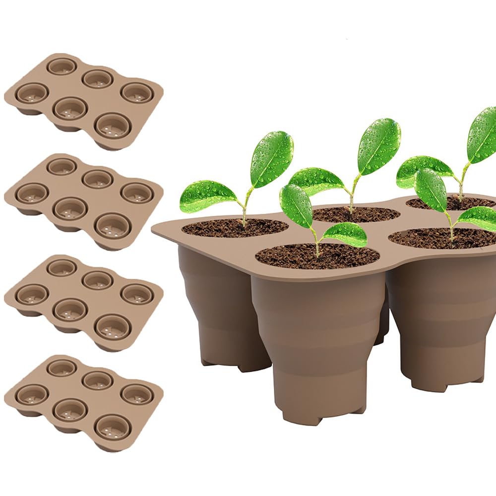 Amazon.com : Didmortool Silicone Seed Starter Tray, 4 Pack Reusable ...