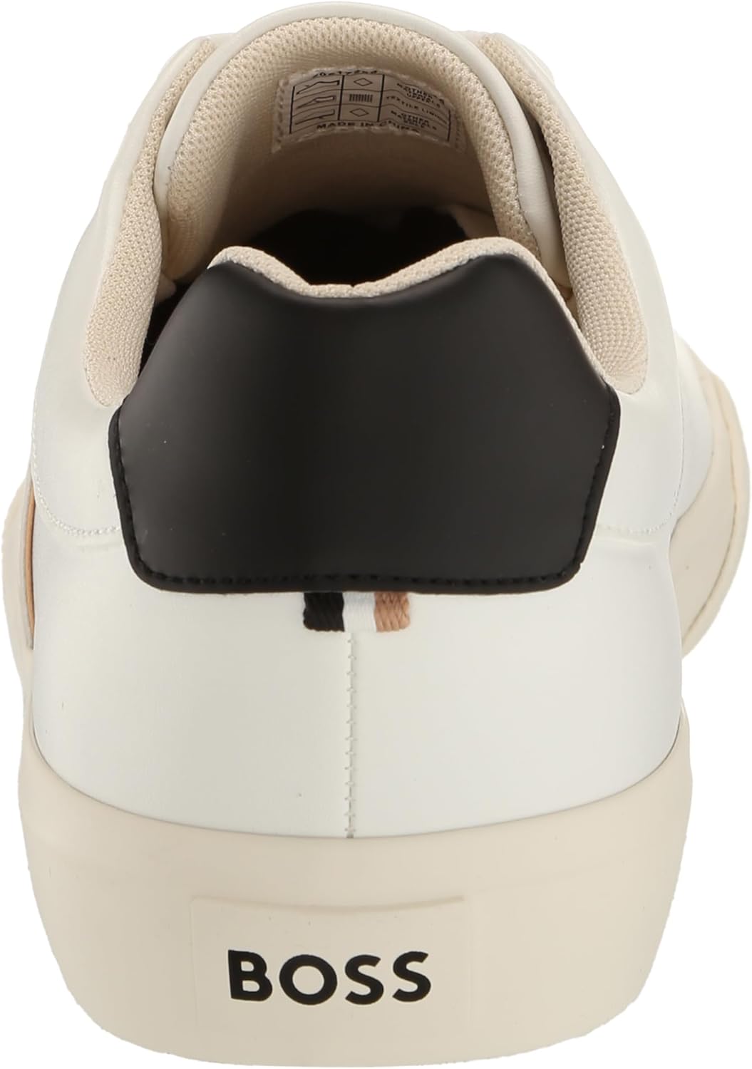 BOSS Men's Aiden Logo Block Leather Low Top Sneaker