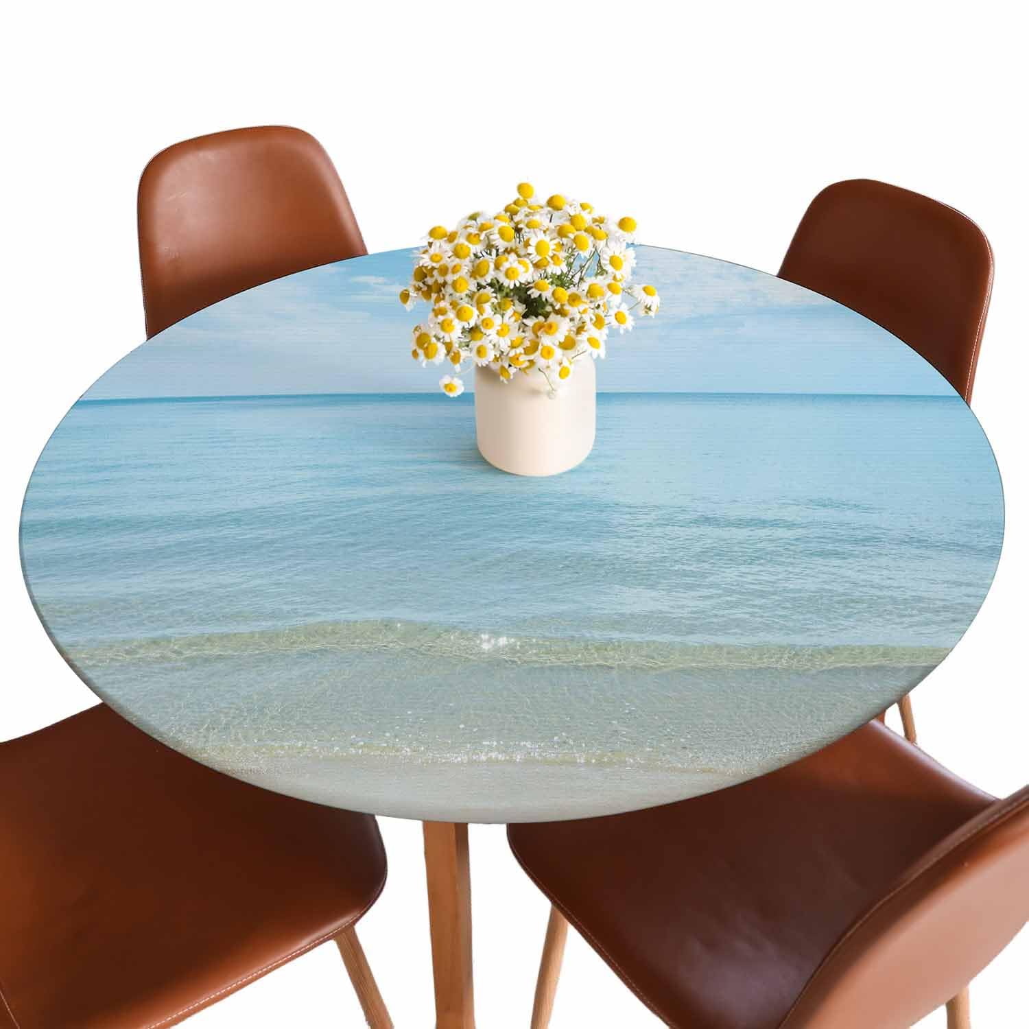 Amazon.com: Guxxuil Beautiful Beach Round Table Cloth Cover Bright ...