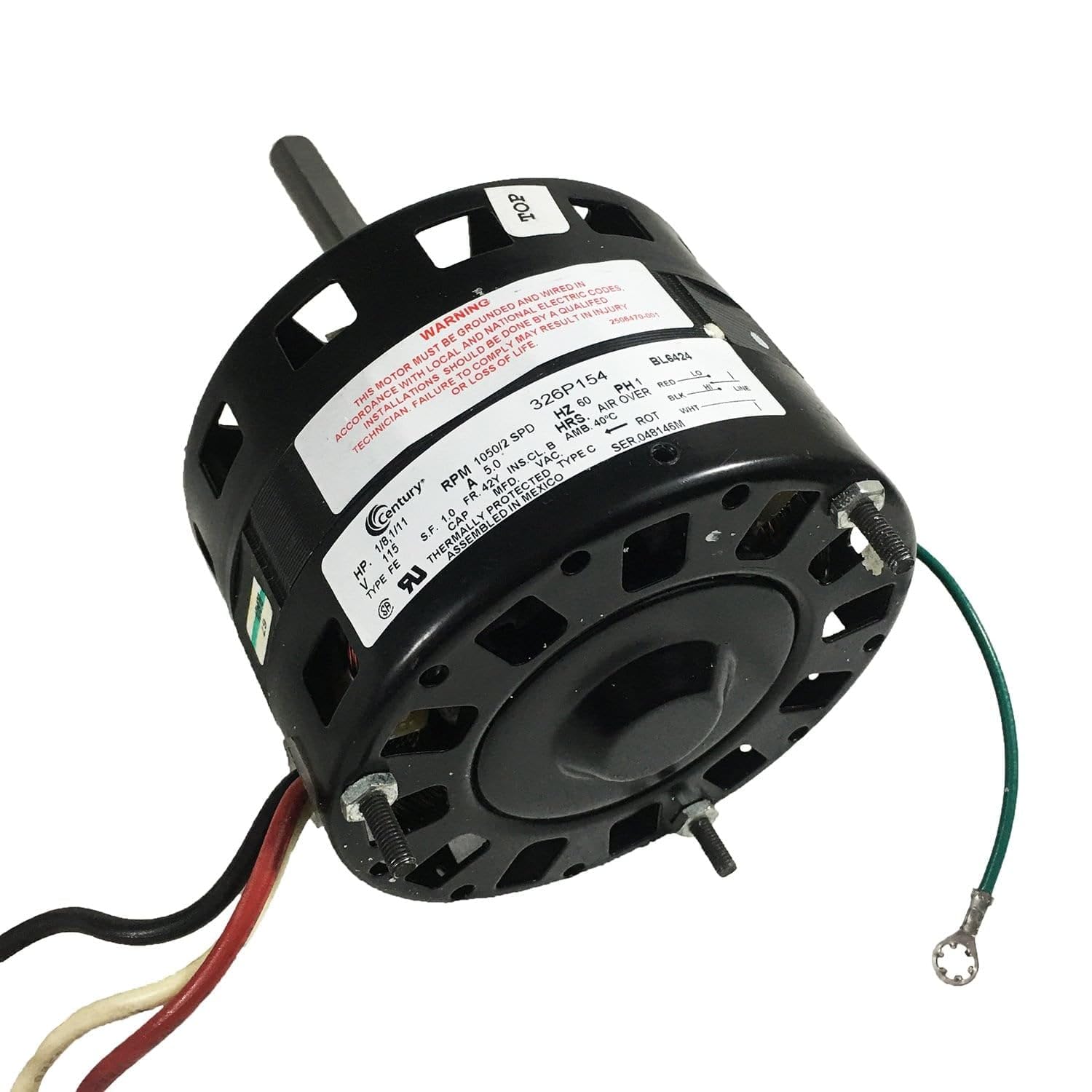 Packard BL6424 4 7/8 in Dia 1/8-1/11 HP 1050RPM 2 Speed 115 Volt Motor ...