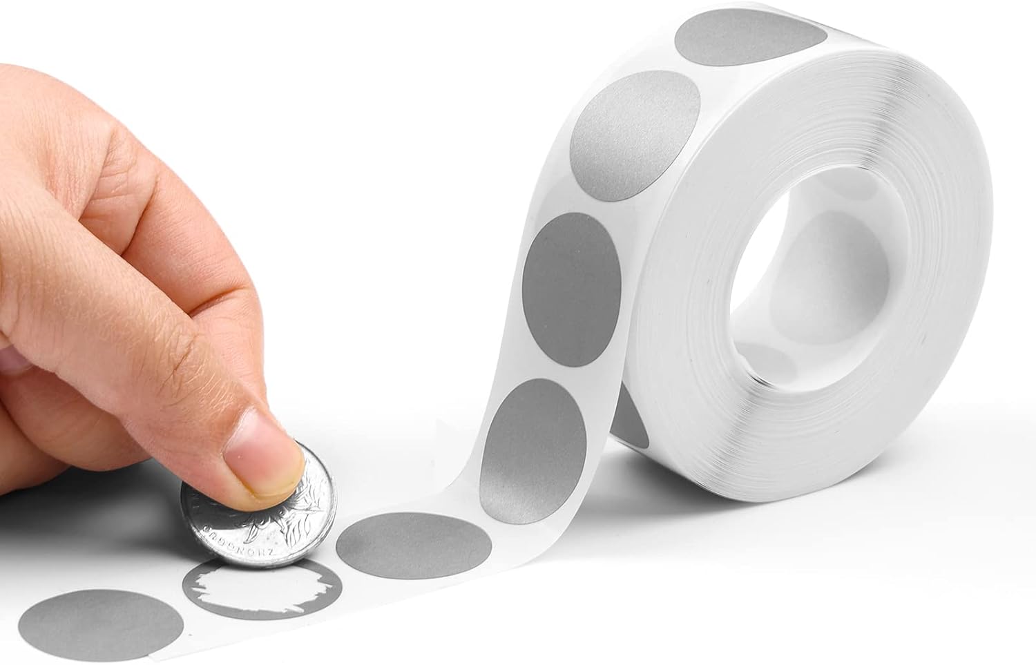 Amazon.com: Qrikko Scratch Off Sticker 1inch Round Silver 1000PCS /Roll ...
