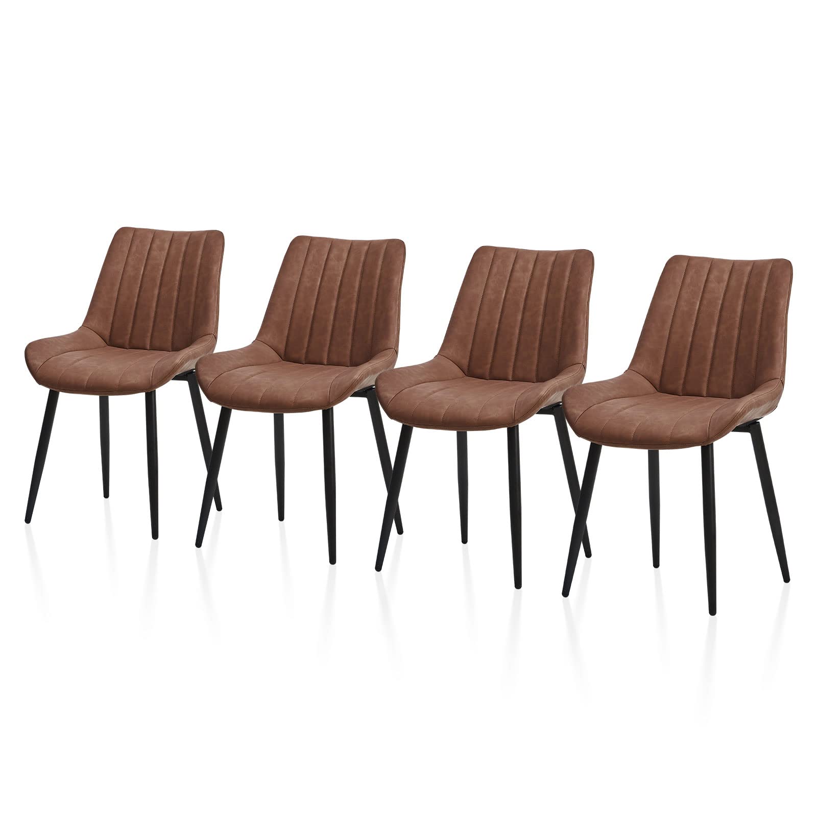 Amazon.com - TUKAILAi Faux Leather Dining Chairs Set of 4, Modern ...