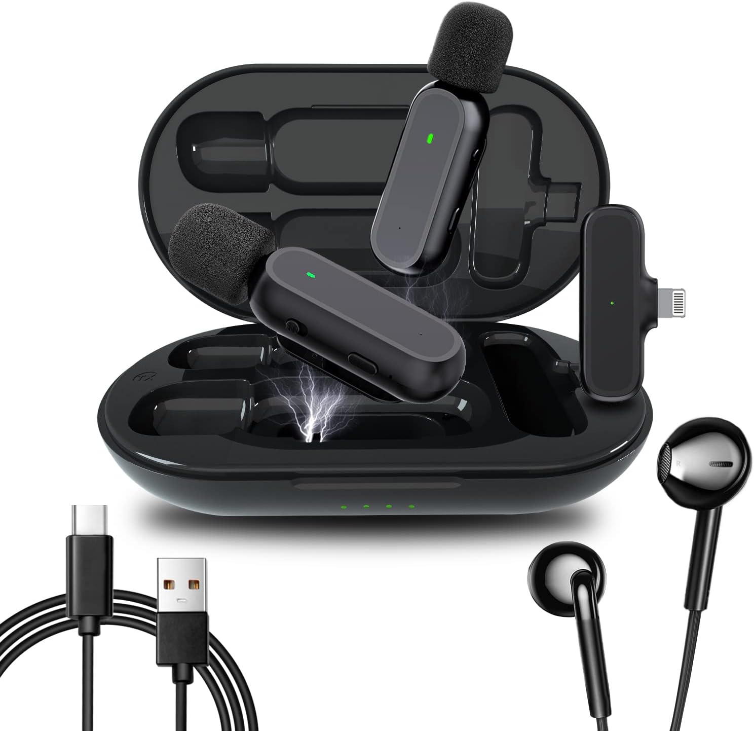 Amazon.com: 2 Pack Wireless Lavalier Microphone for iPhone Ipad, Noise ...