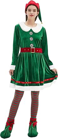 Amazon.com: Kofero Elf Costume for Women Christmas Adult Plus Size ...