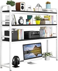 Bookcase for Computer Desktop - Desktop Bookshelf Organization Rack ...