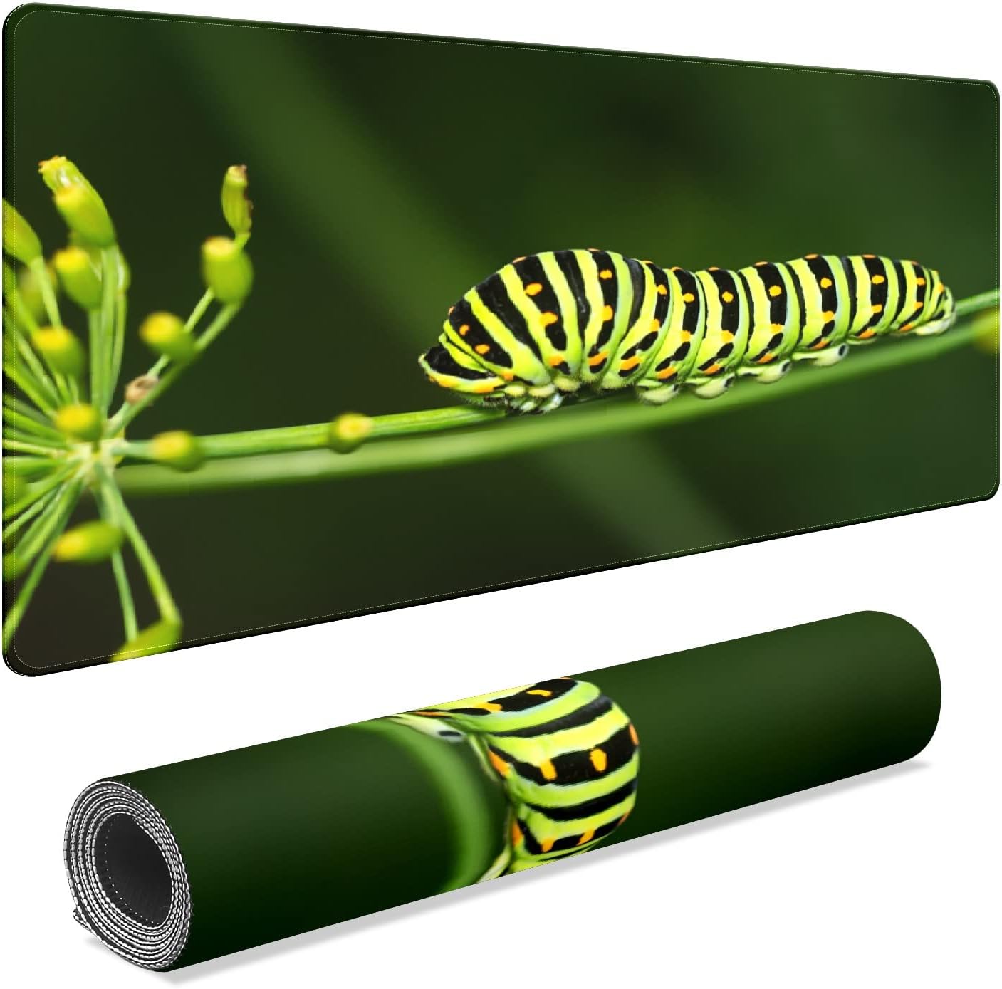 Amazon.com: Extended Gaming Mouse Pad Nature Caterpillar Thick Desk Mat ...