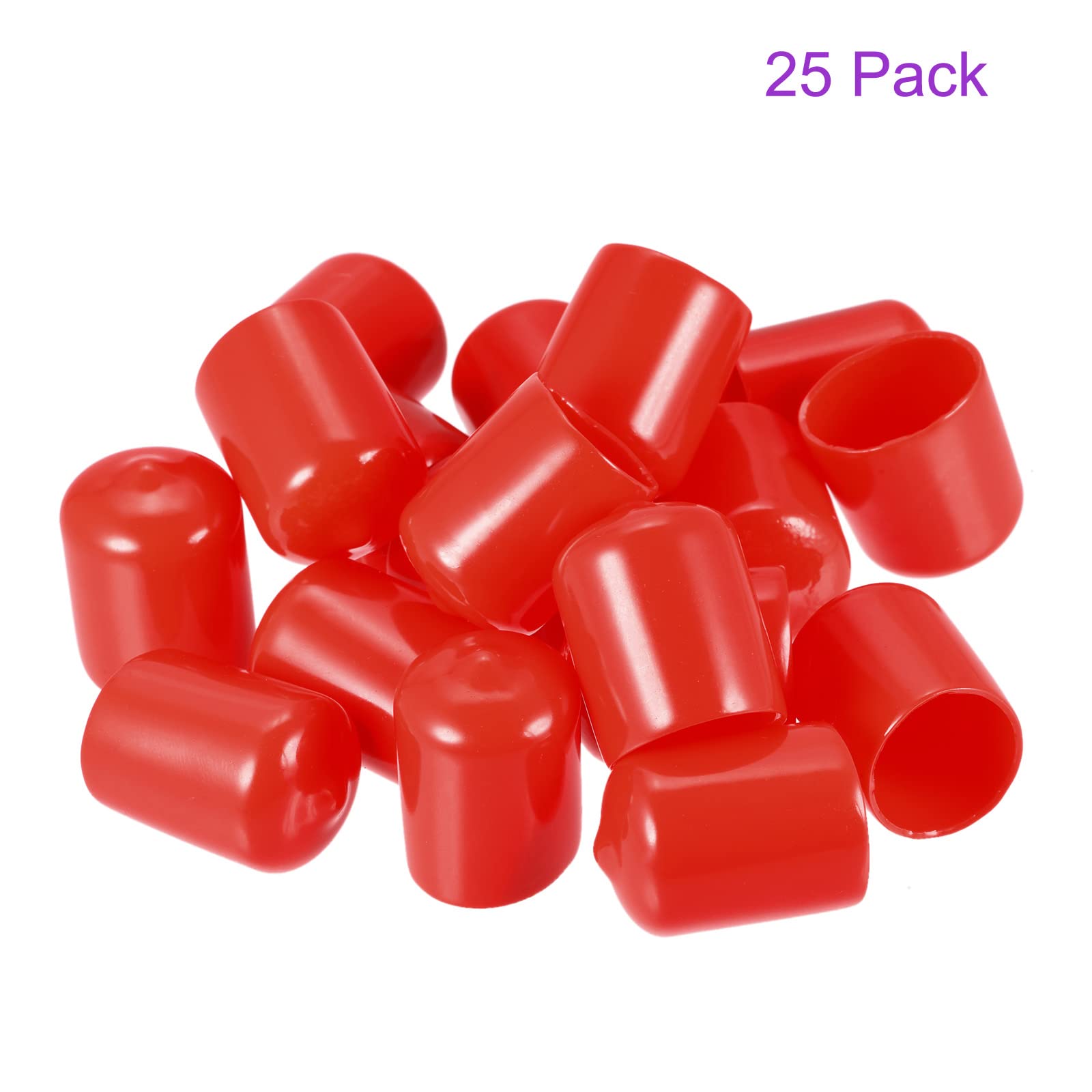 Snapklik.com : 25 Pack 3/4" ID Red Screw Thread Protectors Rubber End ...