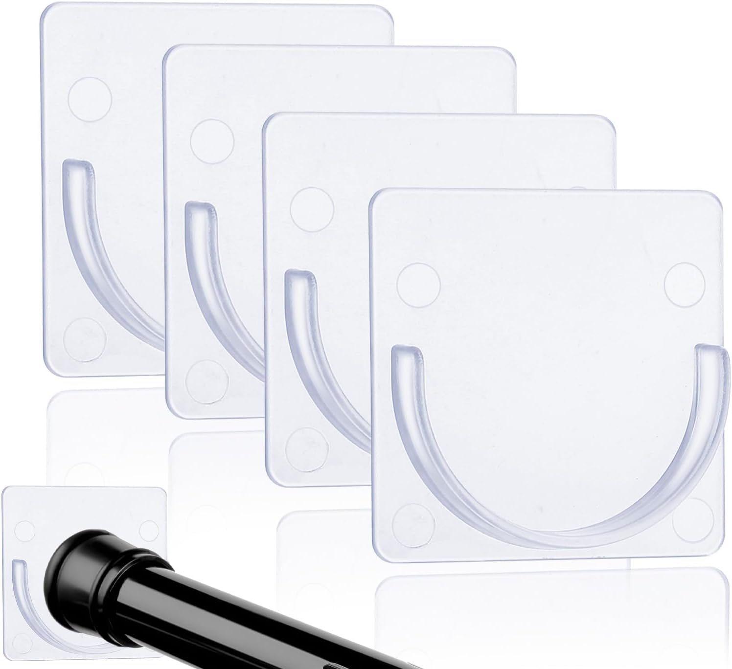 Amazon.com: Adhesive Shower Curtain Rod Holder, 4 Packs 1.56 Inches ...