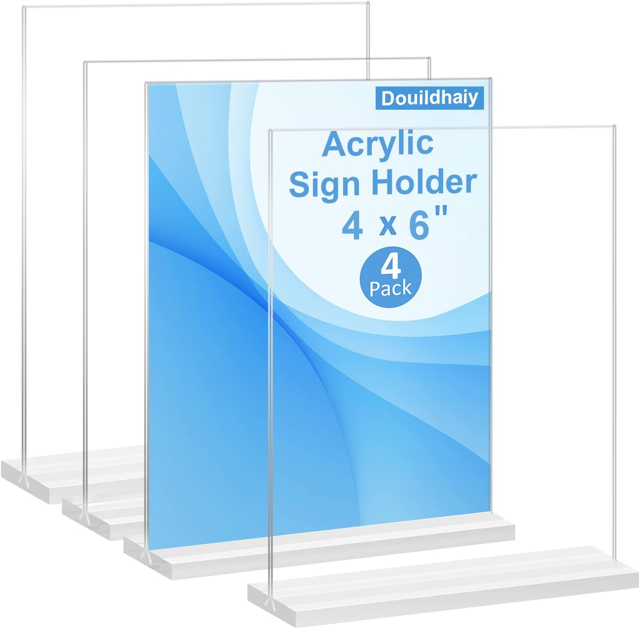 Amazon.com: Douildhaiy 4 Pack 4 x 6 Acrylic Double Side Sign Holder ,T ...