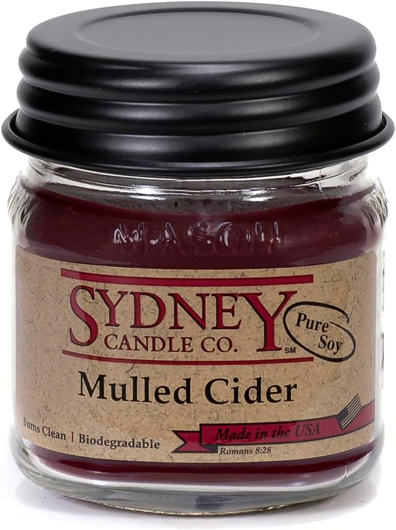 Amazon.com: Sydney Candle Co. - Mulled Cider - Mason Jar Candle - (7 ...