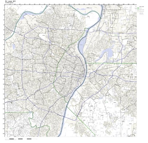 Working Maps St. Louis, MO Zip Code Map Laminated - Want It All