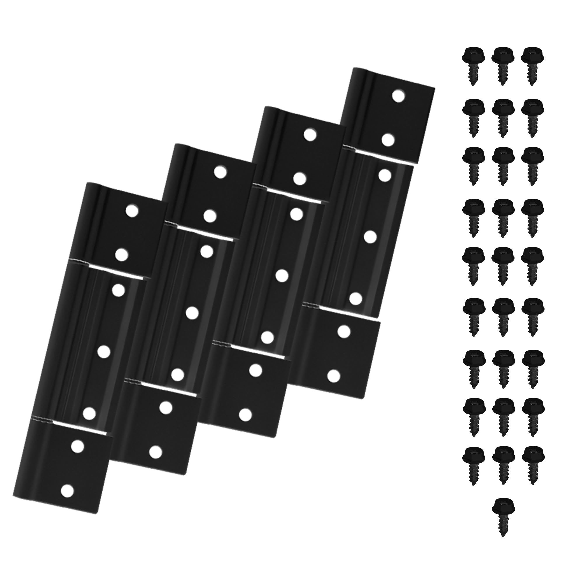 (4 Pcs) Storm Door Hinge, Black Aluminum 1/8 inch Grooved Center Black ...