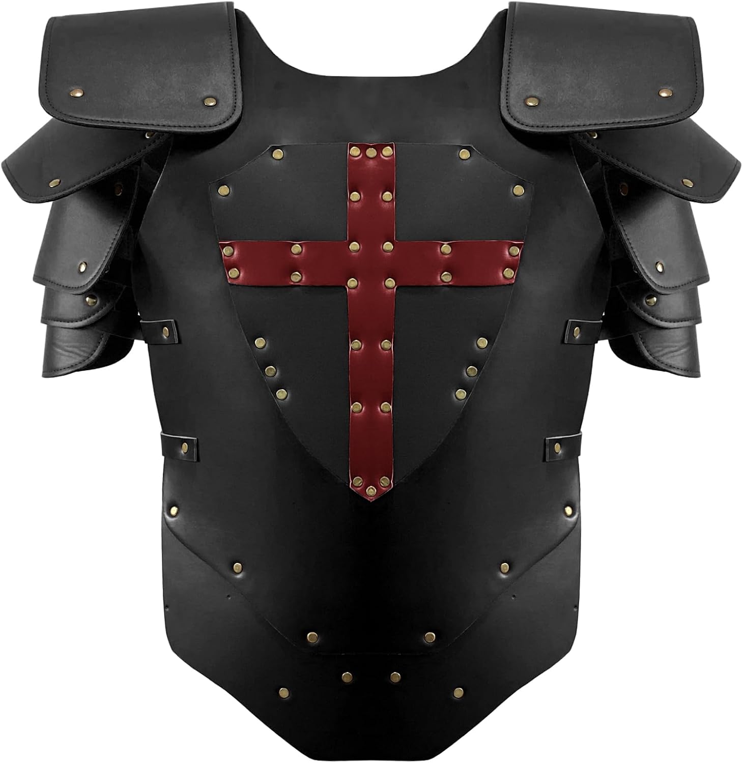 Uyecos Medieval Knight Chest Armor with Pauldrons Faux Leather ...