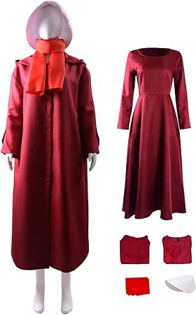 Amazon.com: Ucgbiov Women Handmaid Offred Cosplay Costume Red Hooded ...