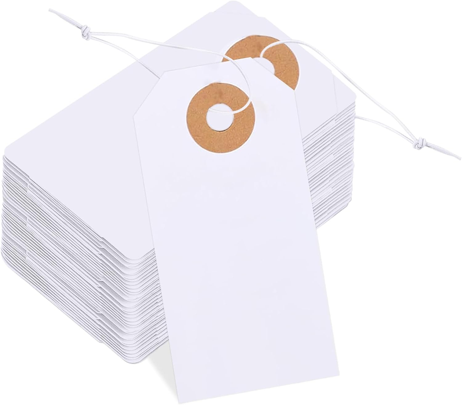 Amazon.com : COLOGO 200 Pcs White Marking Tags With Elastic Rope ...