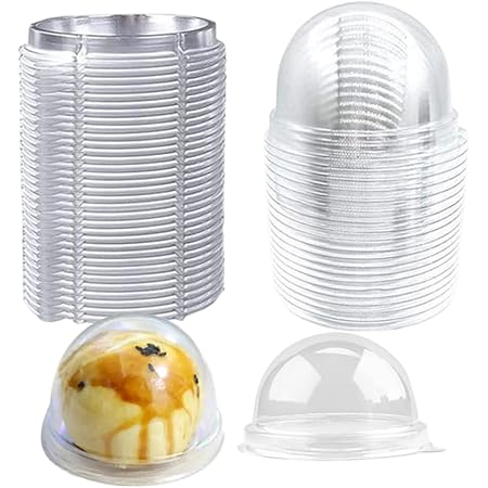 Amazon.com: 50 Pack 2 Inch Clear plastic mini cake box muffins box ...