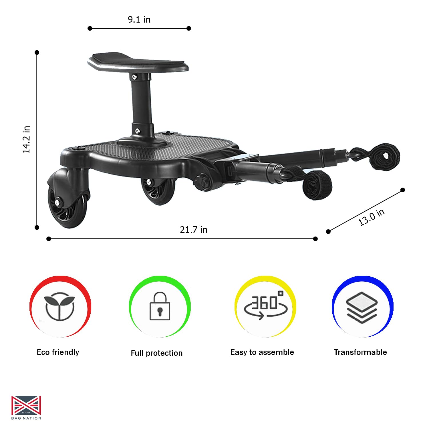Snapklik.com : Universal Stroller Board Stroller Attachment For Toddler ...