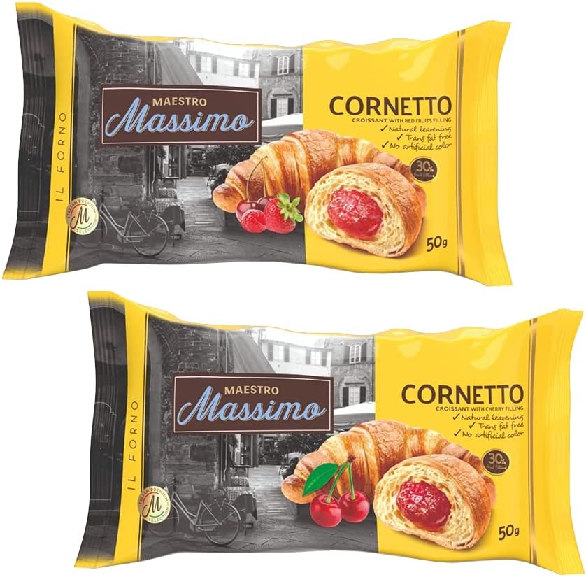 MAESTRO MASSIMO - Cornetto Croissants 2 Flavours - 2 Box of 20pc x 40 ...
