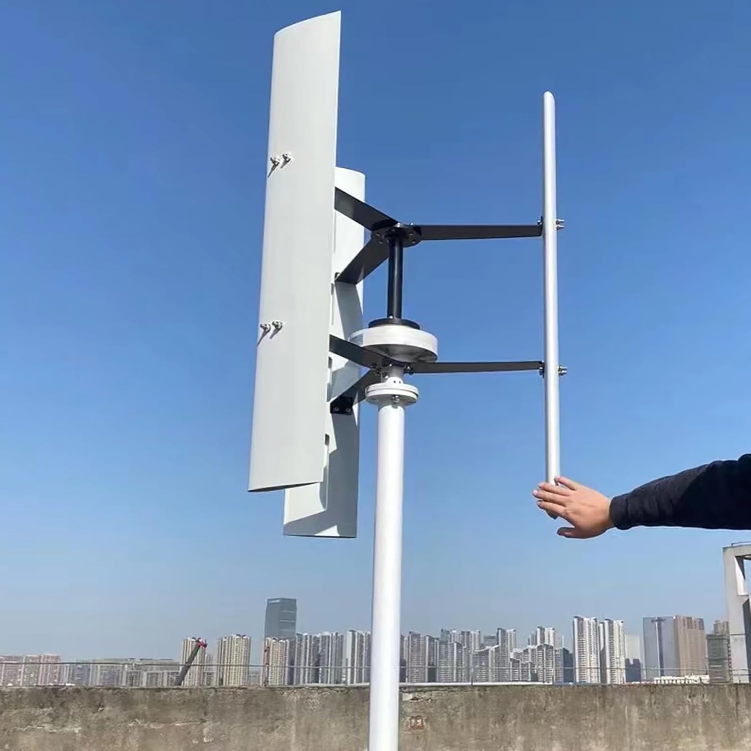 Amazon.com: Vertical Axis Wind Turbine VAWT 3 Blades 800W 24V Wind ...