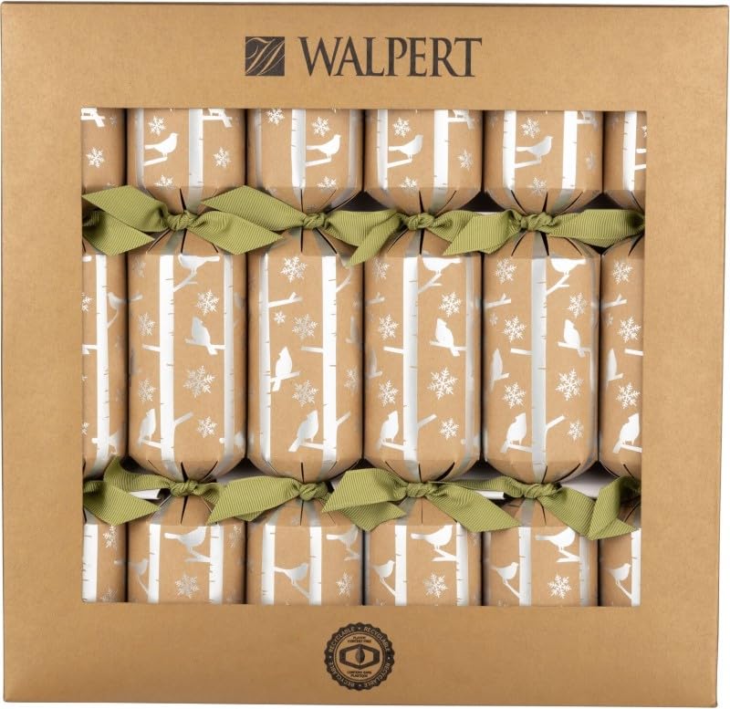 Walpert Eco Birch & Cardinal Christmas Crackers, Set of 6 - Plastic ...