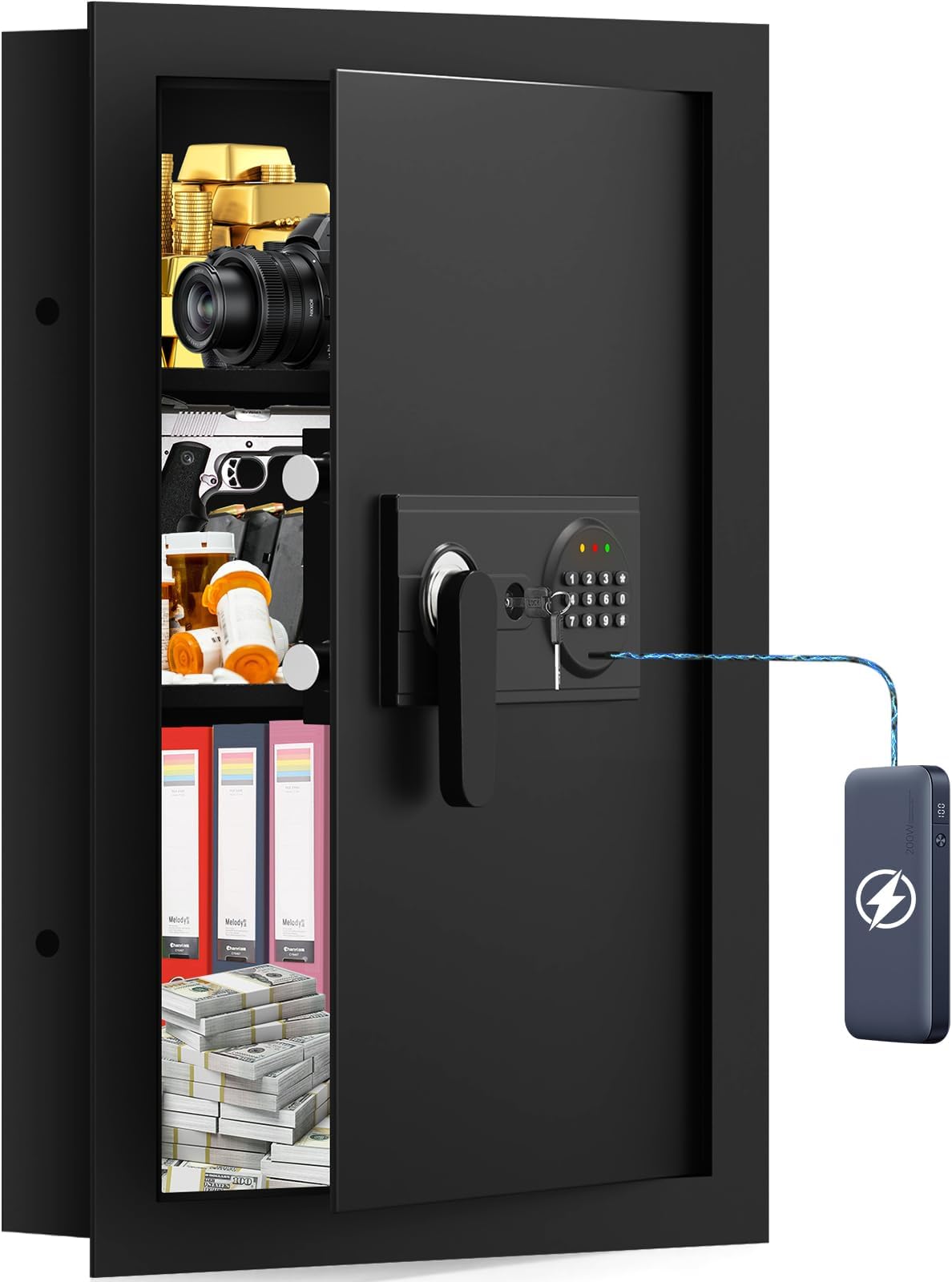 25.6 Tall Firproof Wall Safes Between The Studs 16" Centers: Heavy Duty ...