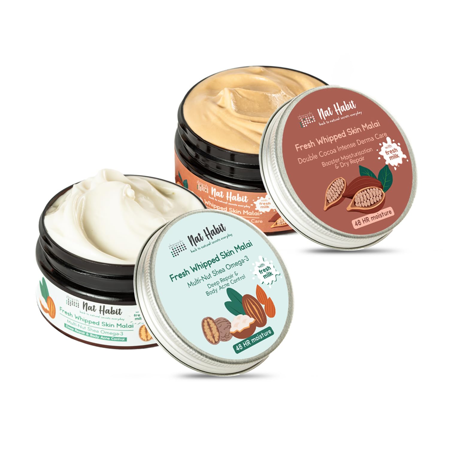 Buy Nat Habit Multi-Nut Shea Omega-3 Fresh Whipped Skin Malai/Cream for ...