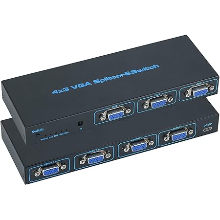 Amazon.com: DTECH Powered 4 Port VGA Splitter Box Video Distribution ...