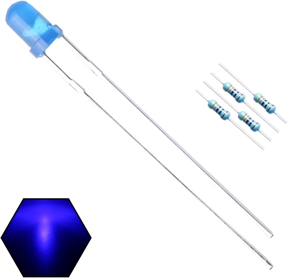 Amazon.com: EDGELEC 100pcs 3mm Blue Blinking Diffused LED Diodes 1.5Hz ...