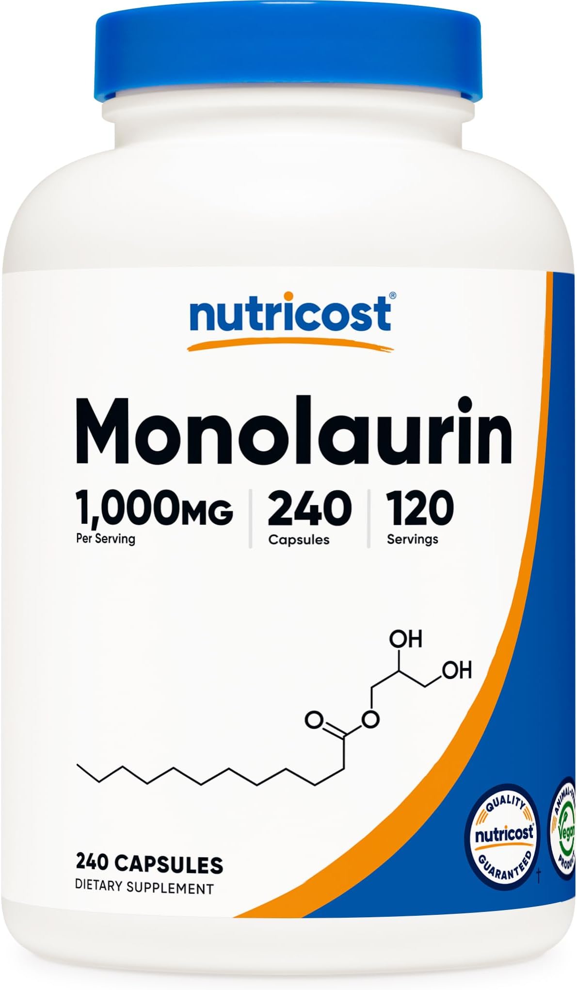 Amazon.com: Nutricost Monolaurin 1000 mg (120 Servings, 240 Capsules ...